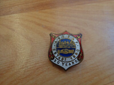 VINTAGE ASLEF RAILWAY TRAIN DRIVER TRADE UNION 20 YEARS MEMBER BADGE ...