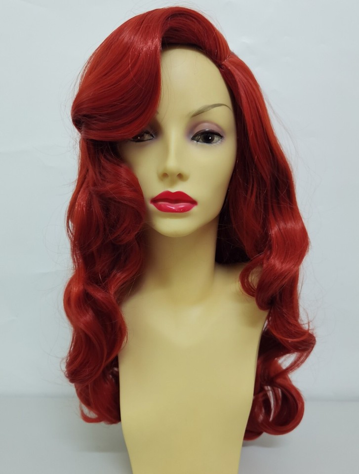 DELUXE JESSICA RABBIT LONG RED WAVY COSPLAY COSTUME WIG | eBay