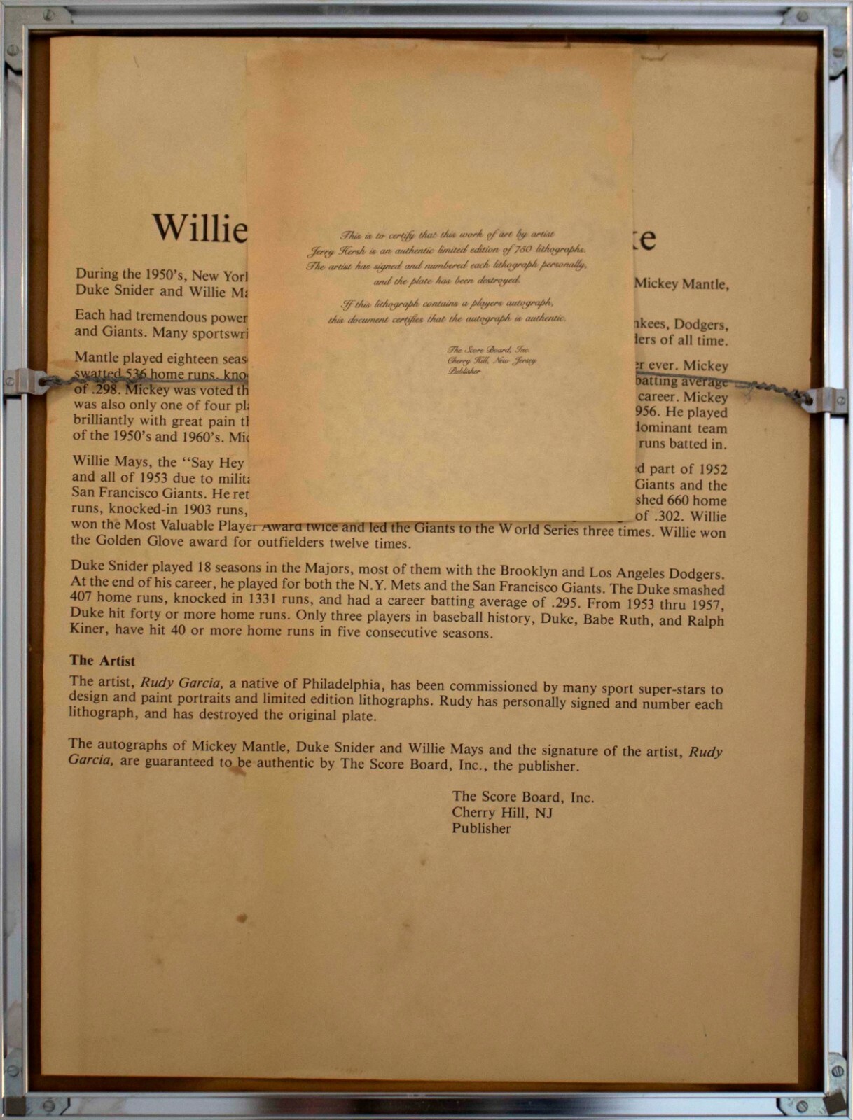 Rudy Garcia Willie, Mickey, & The Duke Autographed Signed Print | eBay