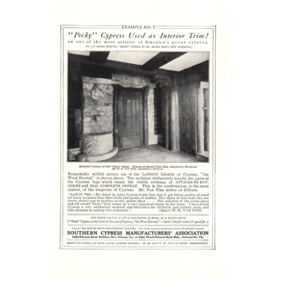 1917 Southern Cypress: Pecky Cypress Used Interior Trim Vintage Print ...