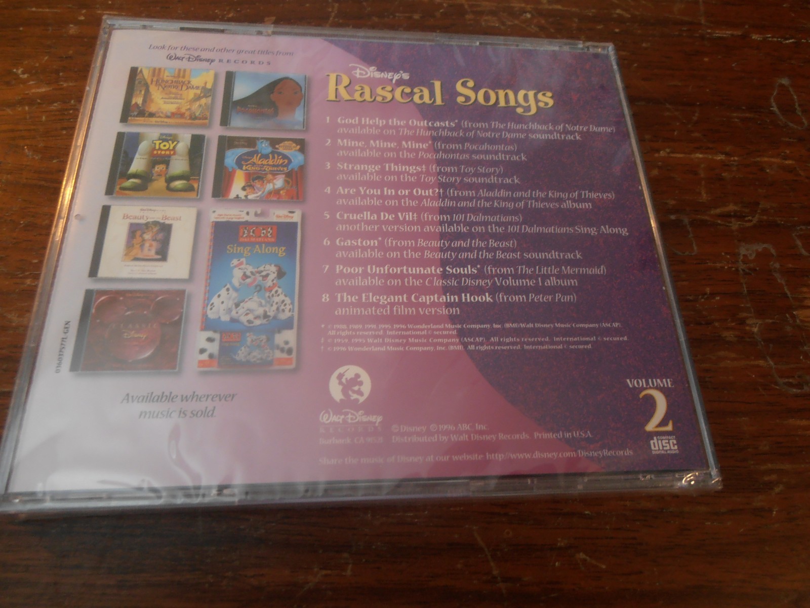 Disney's Rascal Songs Volume 2 CD 1996 "NewInPackage" Give as Gift | eBay