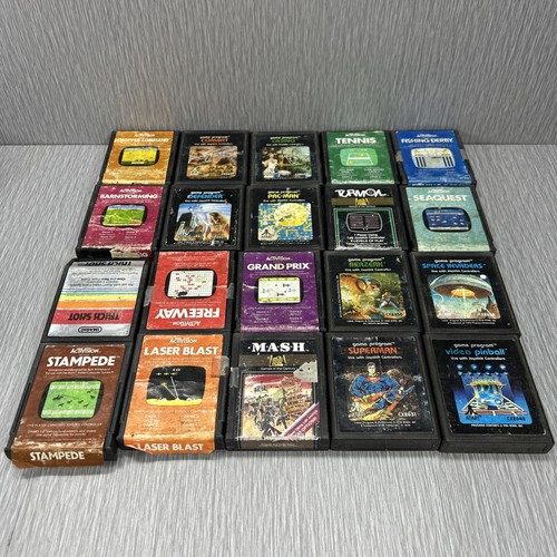 ATARI 2600 Game Lot Of 20 Games Rough Shape. Superman, Mash, Turmoil ...