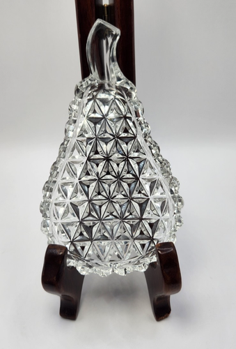 Crystal Glass Diamond Cut Pear Trinket Dish | eBay