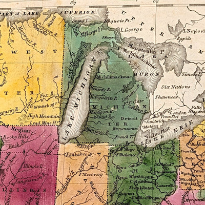 1832 UNITED STATES Map - NORTHWEST TERRITORY - MICHIGAN TERRITORY ...