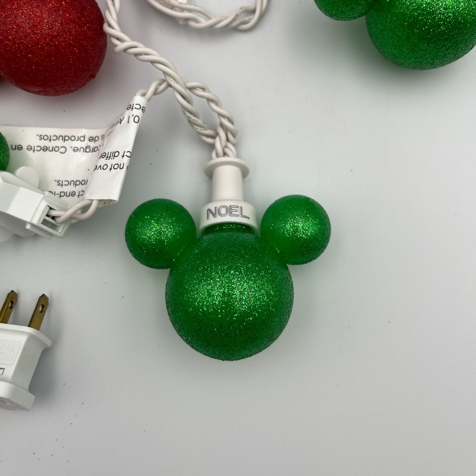 Disney Magic Holiday Mickey Mouse Blinking Red/Green Glitter LED 8 ...