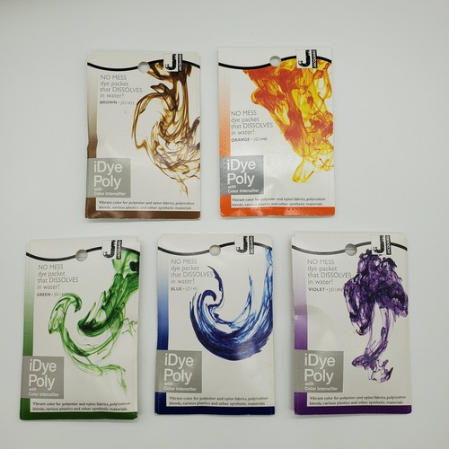 JACQUARD iDye Poly Fabric Dye Lot Of 5 Colors Brown Blue Green Orange ...