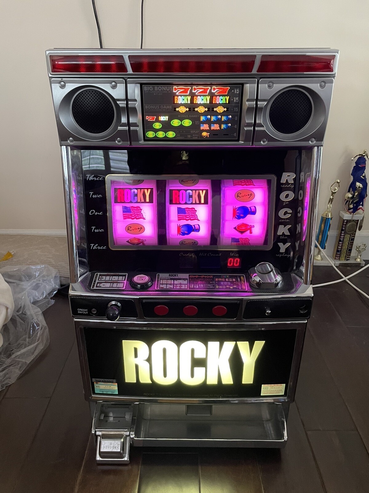 ROCKY Skill Stop Slot Machine (*JapaneseCasino Real Pachislo) Rare ...