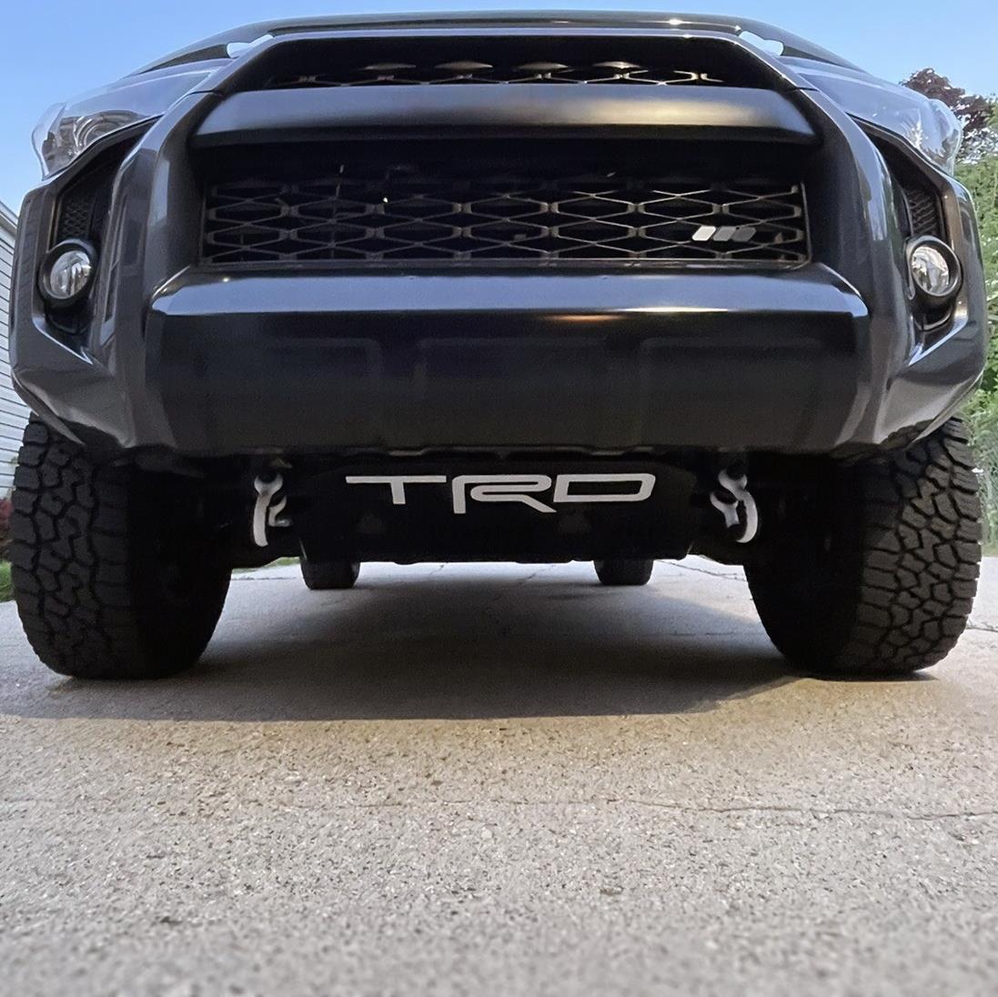 Raised White Plastic Letters TRD Skid Plate compatible with 4Runner ...