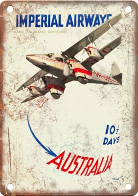 Metal Sign - Vintage Australia Travel Poster - Retro Look Reproduction ...