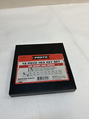 Proto J4986 18-Pc Long Black Oxide Standard Hex Key Set with Metal ...