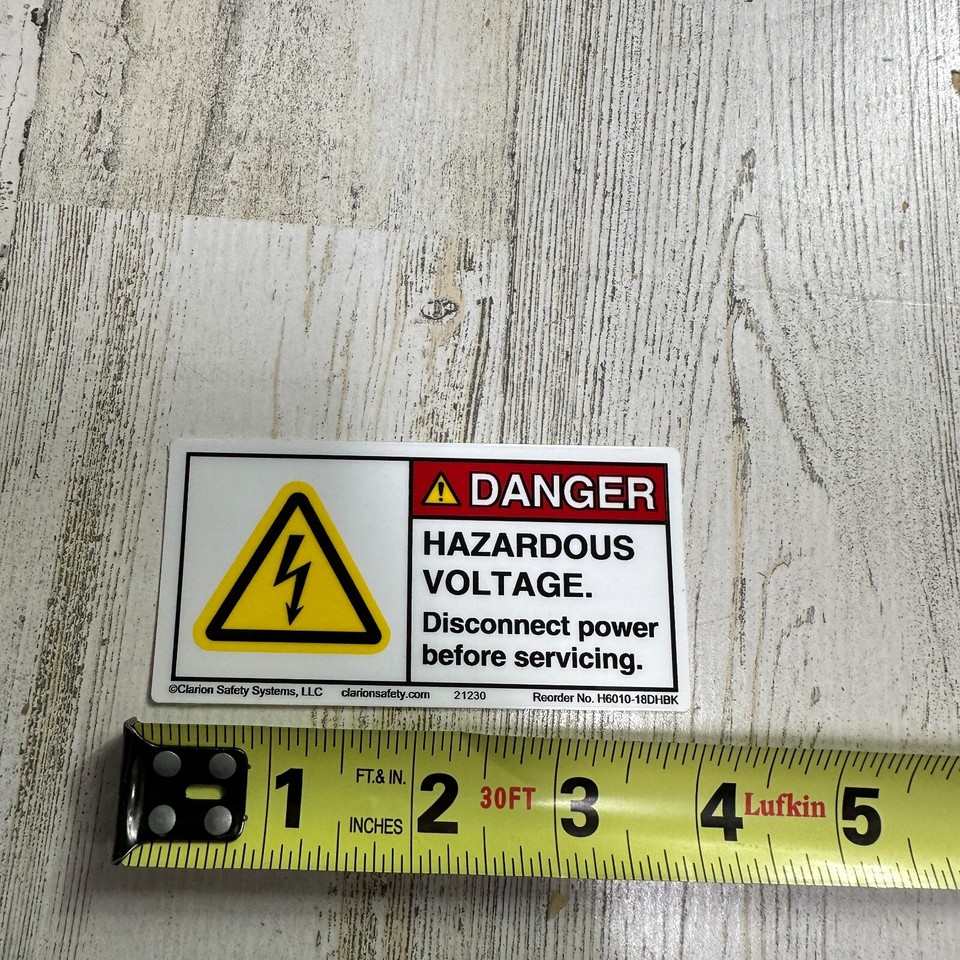 (5) Danger High Voltage Sticker Decal Label Electrical Safety 2x4 ...
