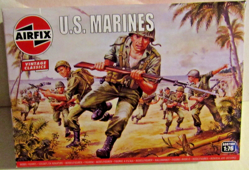 AIRFIX WW2 U.S. MARINES 1:76 SCALE MODEL SOLDIERS AMERICAN LEATHERNECKS ...