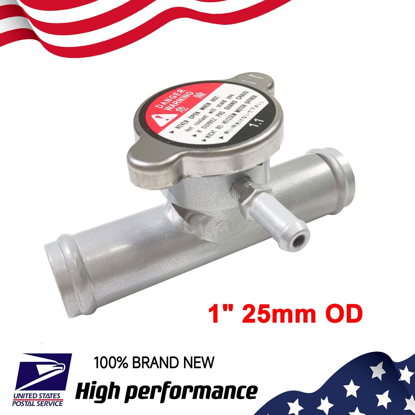 1" 25mm OD Universal Aluminum Hose Inline Filler Neck Pipe 90 Degree W ...