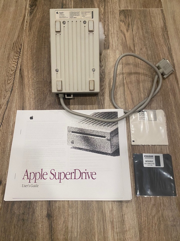 Apple SuperDrive External Floppy 1.4MB FDHD Disk Drive G7287 Vintage ...