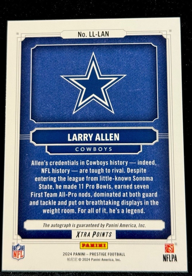 2024 Prestige Living Legends Larry Allen Autograph /25 #LL-LAN Cowboys ...