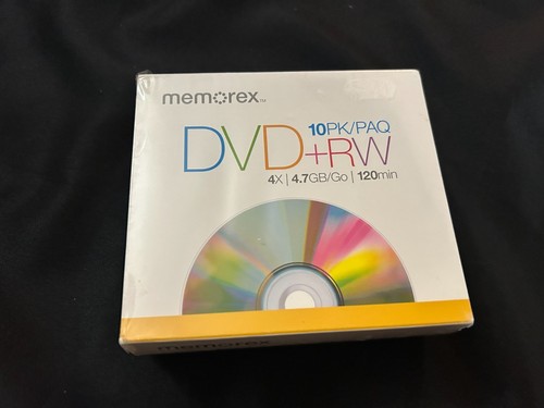 Memorex DVD-RW Blank Discs W/ cases 4X 4.7GB - 120min 10-Pack NEW ...