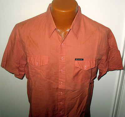 Vintage PIER CONNECTION Men's 100% COTTON short sleeve RUST COLOR shirt ...