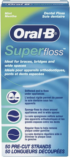 Super Floss Pre-Cut Strands Dental Floss, Mint, 50 Count | eBay
