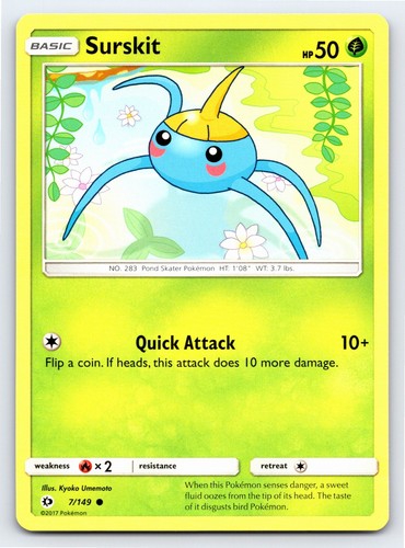 Surskit 7/149 Common Sun & Moon Base Set Pokemon Card - NM | eBay