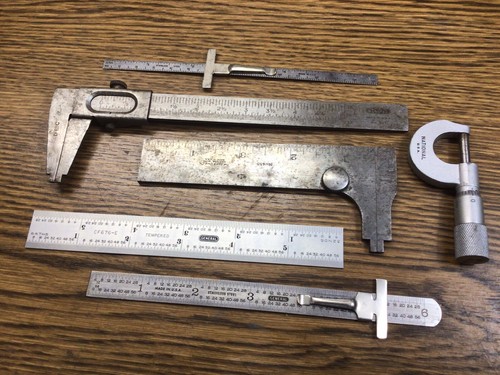 VINTAGE LOT NATIONAL MICROMETER LUFKIN NO 455 CALIPERS GENERAL NO 621 ...