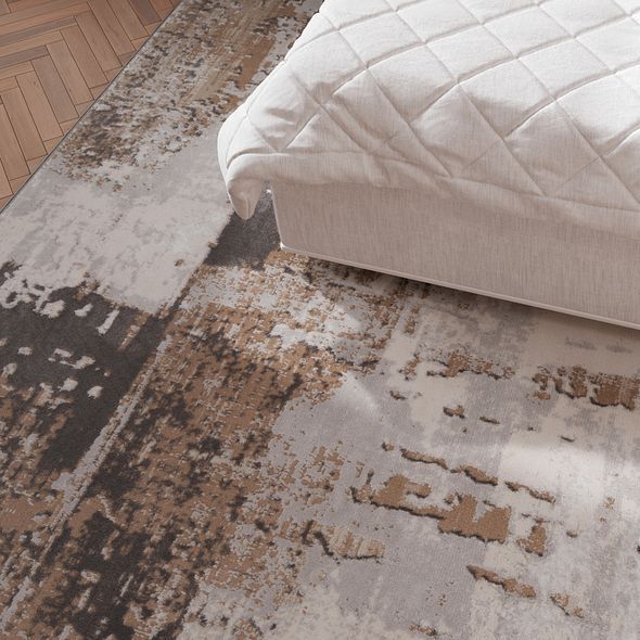 Modern Beige Area Rug | Short Soft Pile Carpet for Living Room | Choice ...