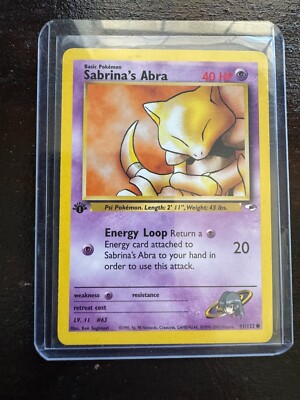 Pokémon TCG Sabrina's Abra Gym Heroes 91/132 Regular 1st Edition Common ...