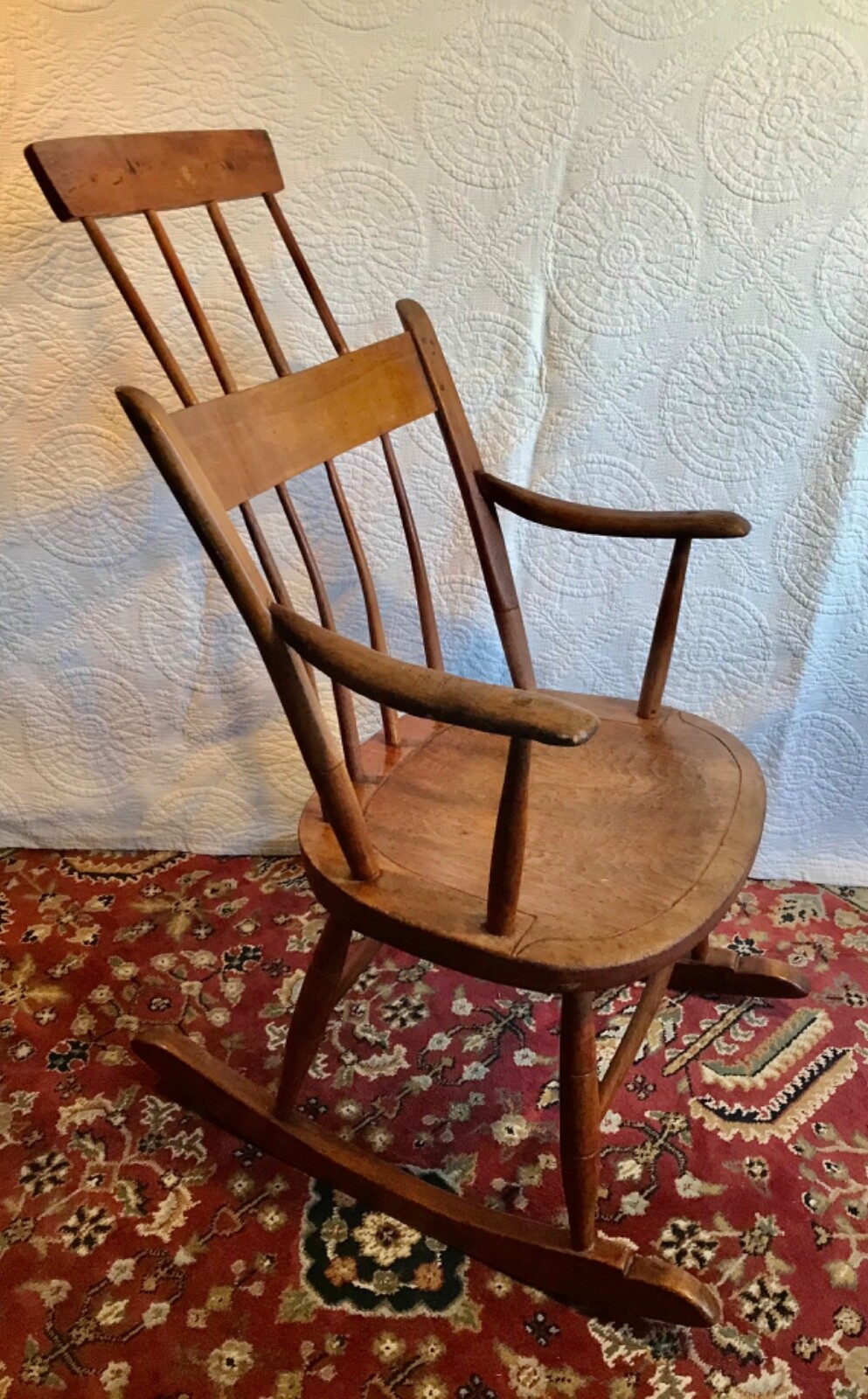 Antique American Windsor Comb Back Rocking Chair with Extended Shawl ...
