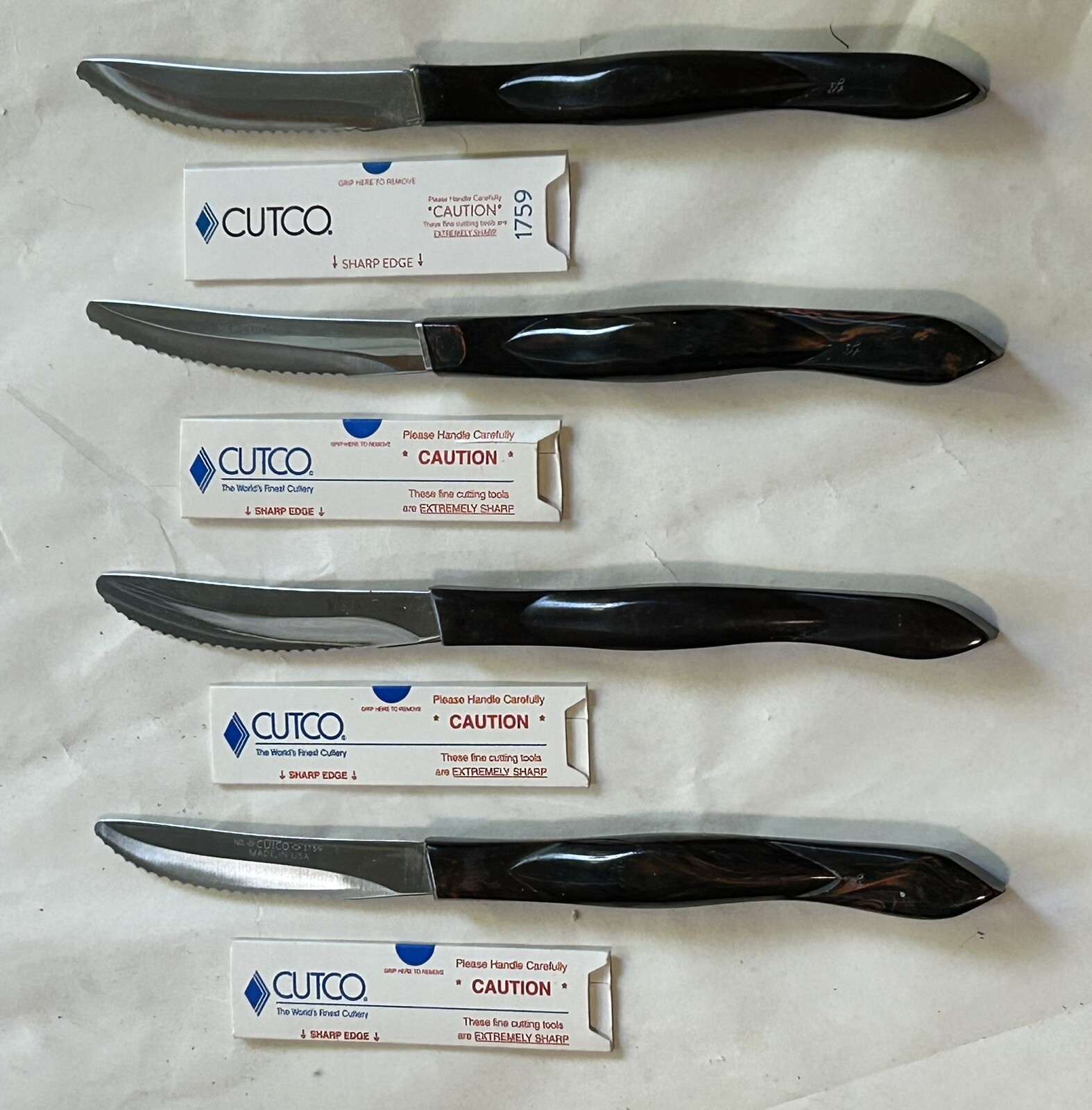 4 Cutco #1759 Pearl White Table/Steak Knives. Excellent Condition. | eBay