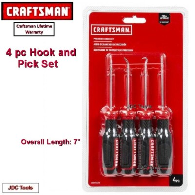 CRAFTSMAN 4 Piece Precision Steel Hook And Pick Set Grip Texture New ...