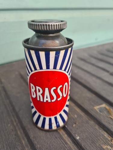 Rare 1950s Small Brasso Metel Polish Tin In Exellent Condition, Lovely ...