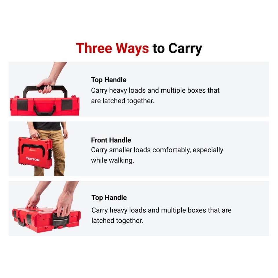 Shallow Stacking Tool Box(L-BOXx1)w/17-Piece Organizer Bin Set and Lid ...