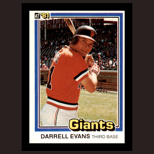 Darrell Evans #192 1981 Donruss San Francisco Giants Baseball Card MLB ...