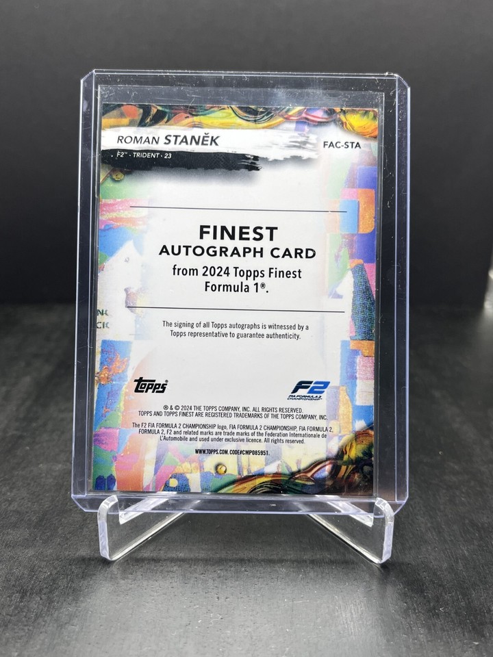 2024 Topps Finest Formula 1 F1 Roman Staněk Autograph Auto Gold 12/25 # ...