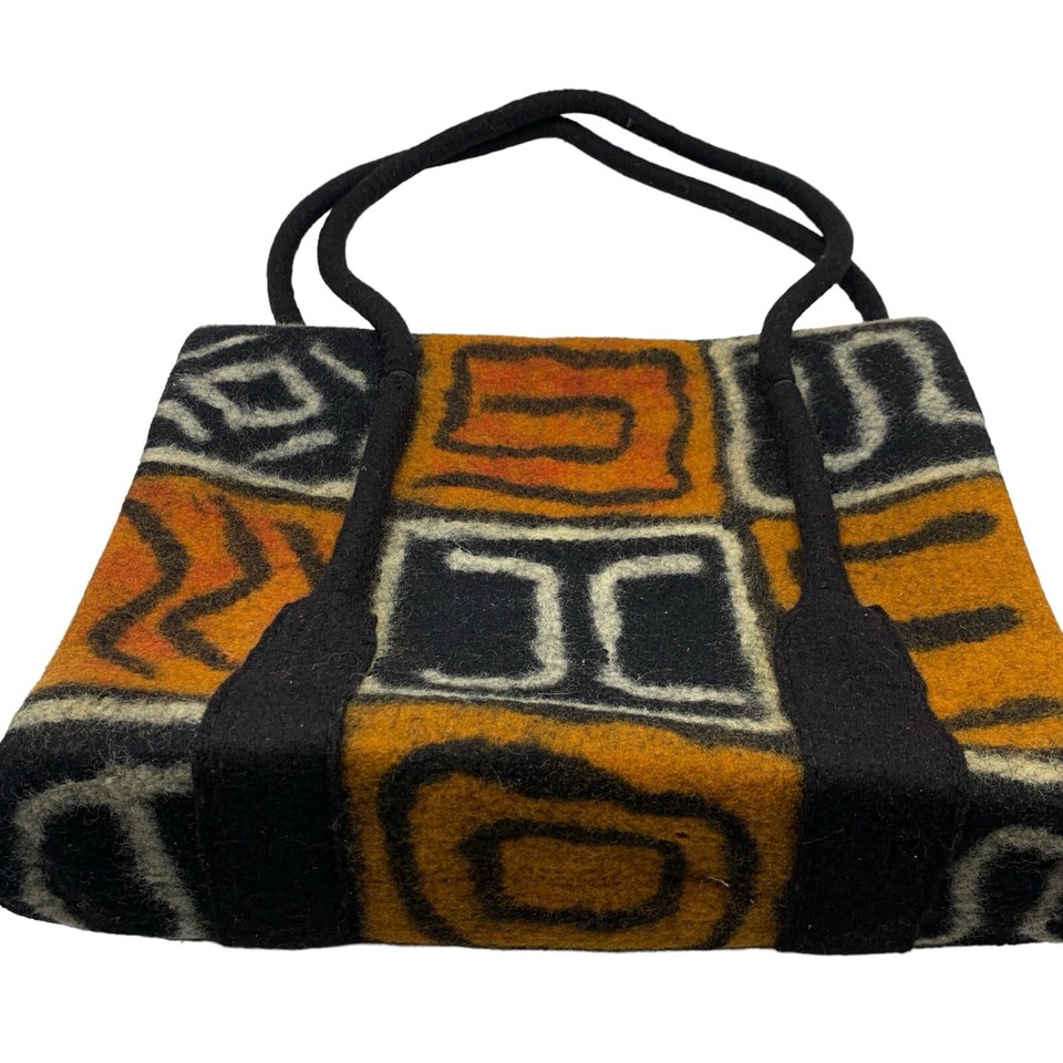 Handmade Felt Wool Boho Bag Purse Southwestern Double Strap By Tumar ...