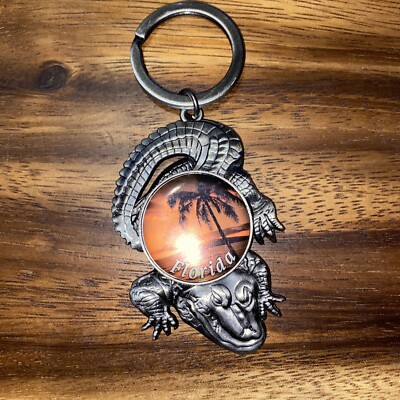 FLORIDA Metal Alligator Keychain Key Ring Chain Fob Hangtag | eBay