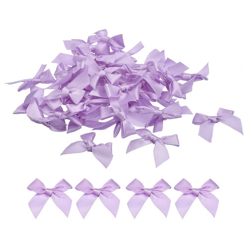 100Pcs Mini Ribbon Bow Mini Fabric Satin Ribbon Flower Bows Light ...