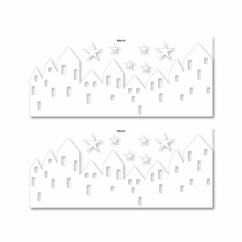 Scandinavian Houses, Scandi Window dressing static cling vinyl sticker ...