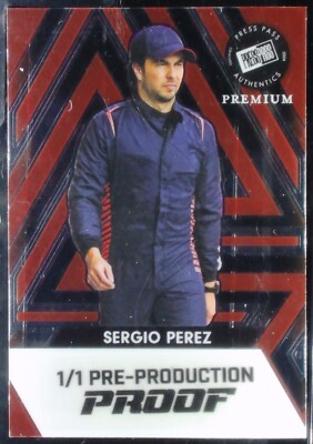 2024 Leaf Press Pass Proof Clear Red Sergio Perez (1/1) Formula 1 F1 ...