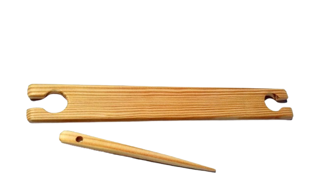 14 inch Weaving Rag Shuttle, stick shuttle and weaving needle. 3 Piece ...