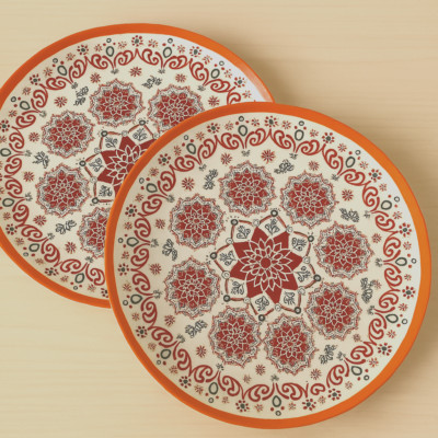 2-Pack 11” Melamine Plates – Mandala Design for Dinner, Serving, or ...