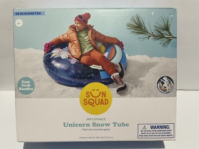 48 Inch Inflatable Snow Sled Heavy Duty Leisure Winter Snow Tube for ...