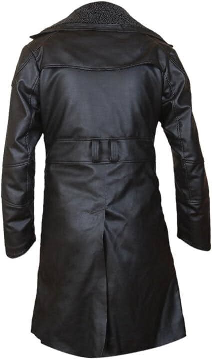 Blade Runner 2049 Ryan Gosling Fur Lapel Collar Trench Real Leather ...