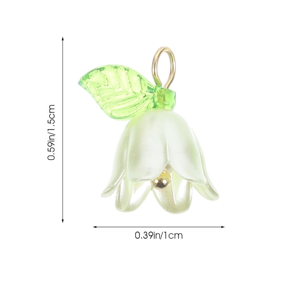 60 Pcs Bead Lily of Flower Beads Keychain Charm Charms for Necklaces ...