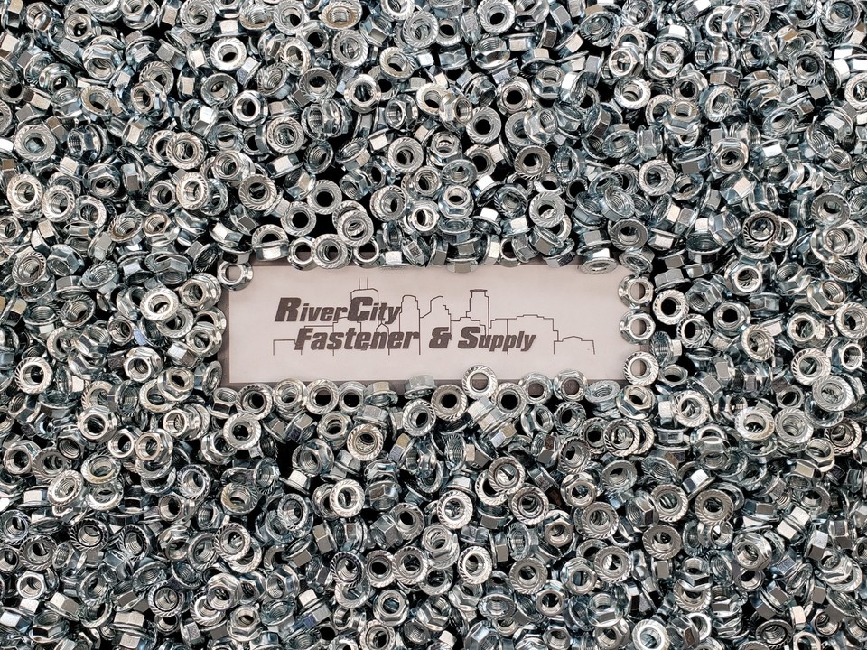 (5) 3/8-24 Serrated Flange Lock Nuts / Spin Whiz Nut Zinc Plated 3/8x24 ...