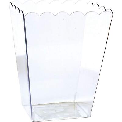Large Clear Scalloped Plastic Container Lolly Buffet Favours Treats ...