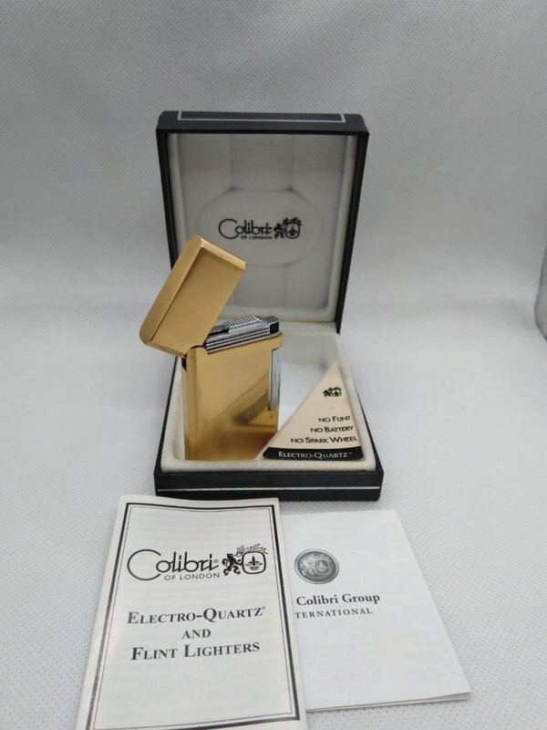 Antique Metal Colibri Electro Quartz Lighter Collectable With Original ...