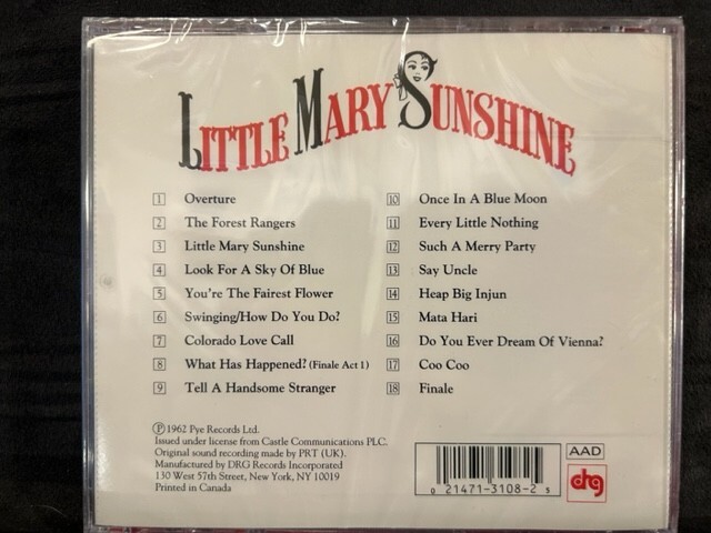 Little Mary Sunshine [Pye] by Original Cast (CD, Jan-1992, DRG (USA ...