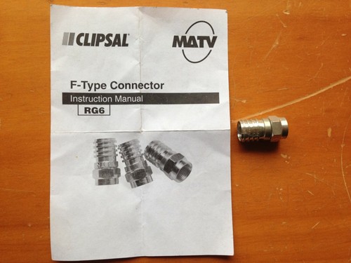 CLIPSAL F-TYPE CONNECTOR RG6 CRIMP COAX CABLE TV VIDEO | eBay