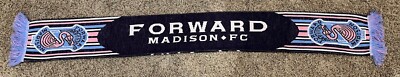Forward Madison FC Scarf Soccer Flamingos - Light Blue and Pink fringe ...