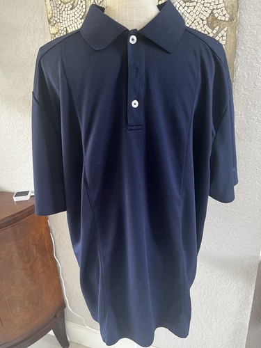 Reebok Golf Polo Shirt Mens XL Navy Blue 100% Polyester Short Sleeve ...